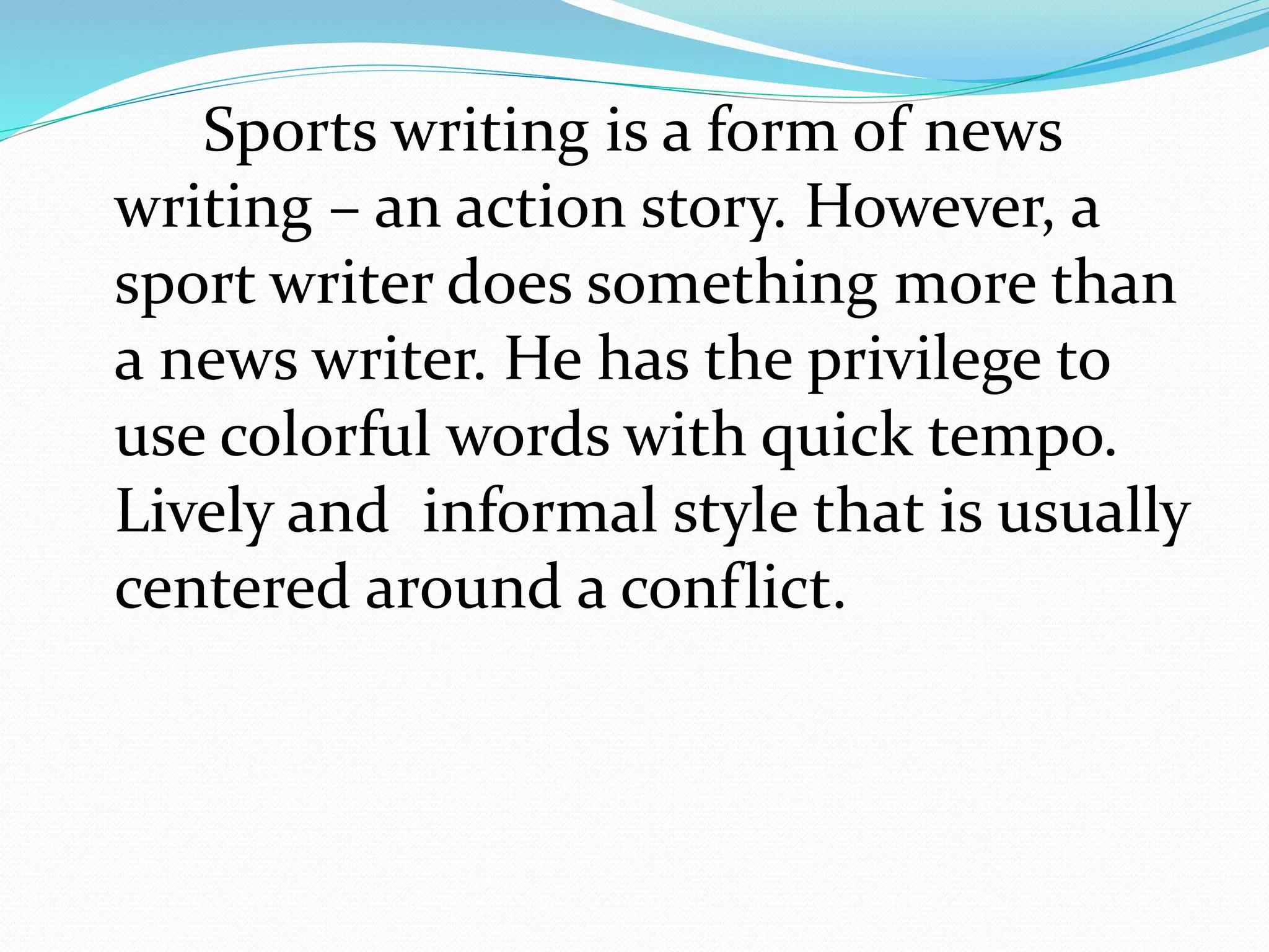 Sports writing power point | PPTX