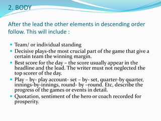 Sports writing power point | PPTX