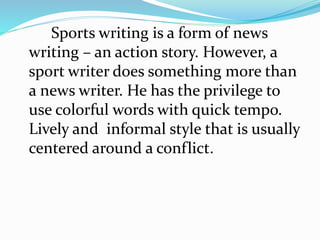 Sports writing power point | PPTX