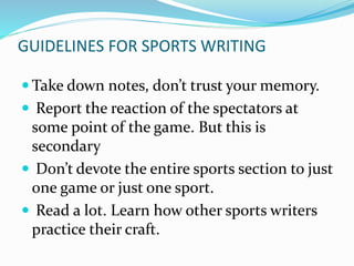 Sports writing power point | PPTX