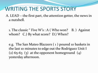 Sports writing power point | PPTX