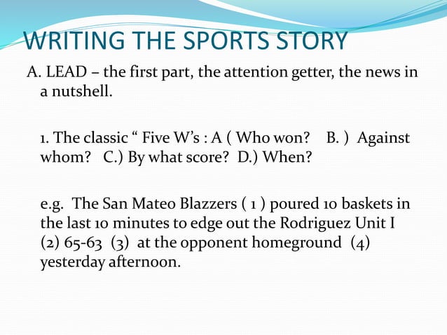 Sports writing power point | PPTX | Soccer | Sports