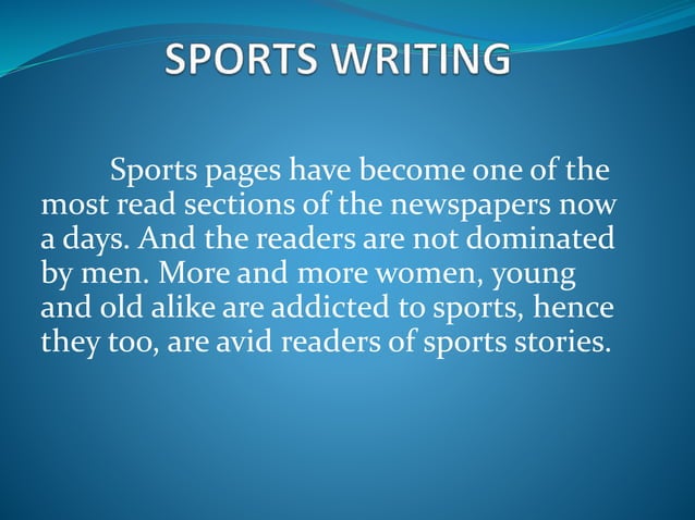 Sports writing power point