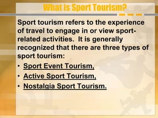 Sport tourism | PPTX