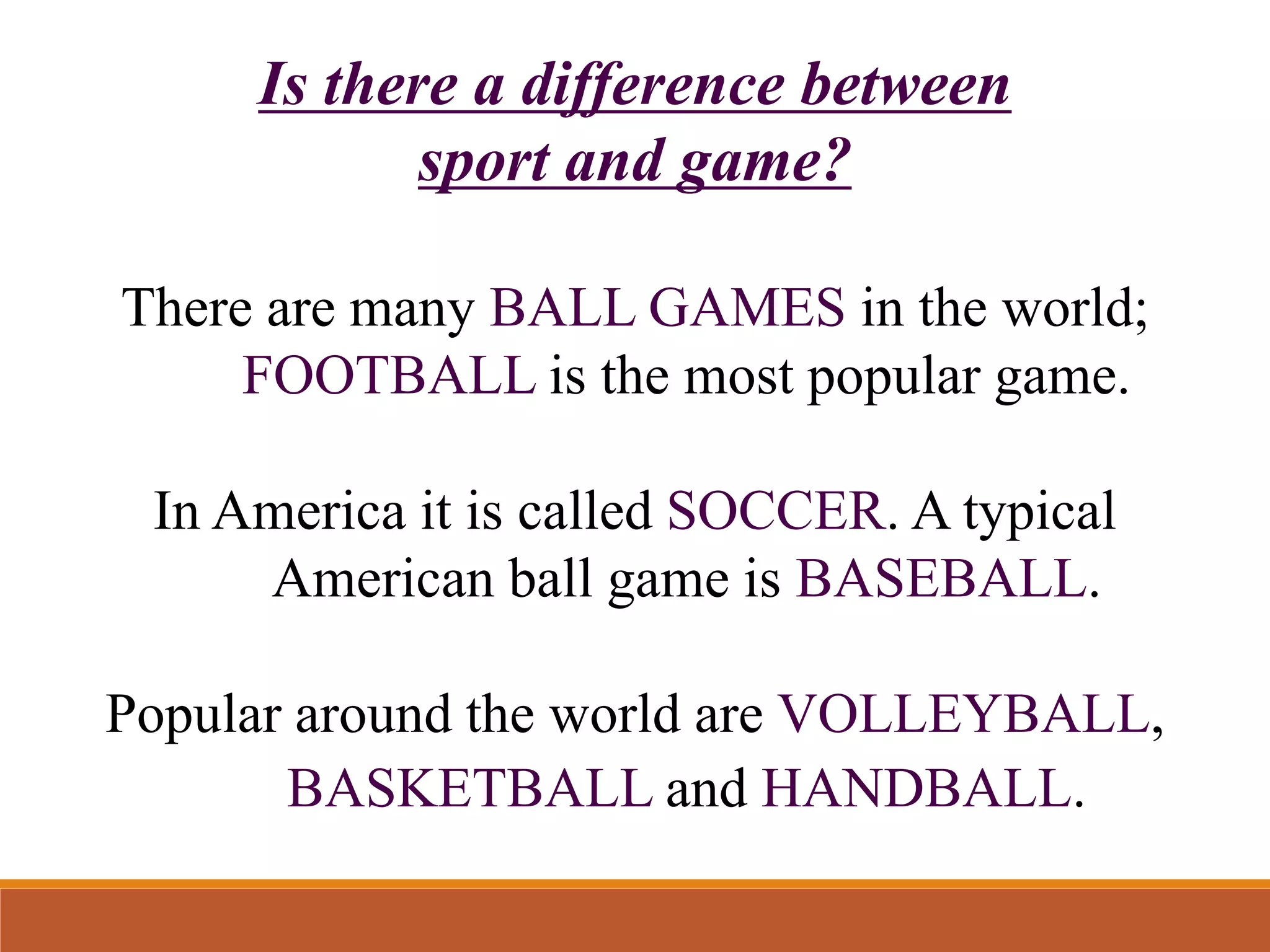 Sports and games | PPTX
