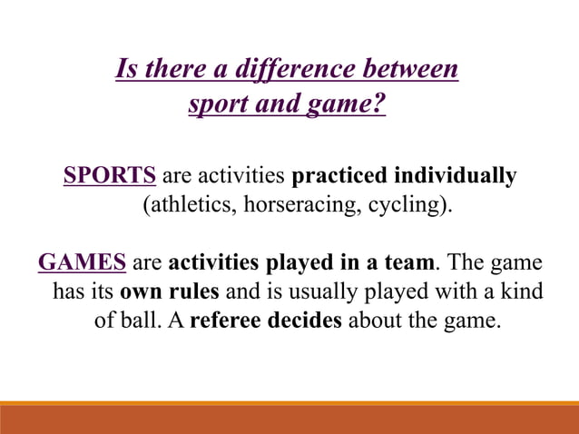 Sports and games | PPTX | Sports