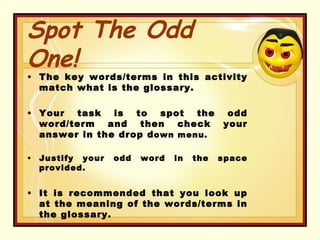 Spot The Odd One Finance | PPT | Business | Business and Finance