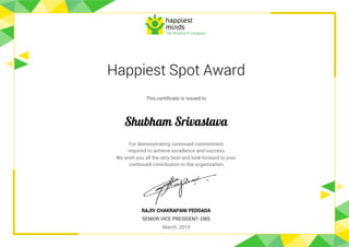 Spot award Certificate | PDF