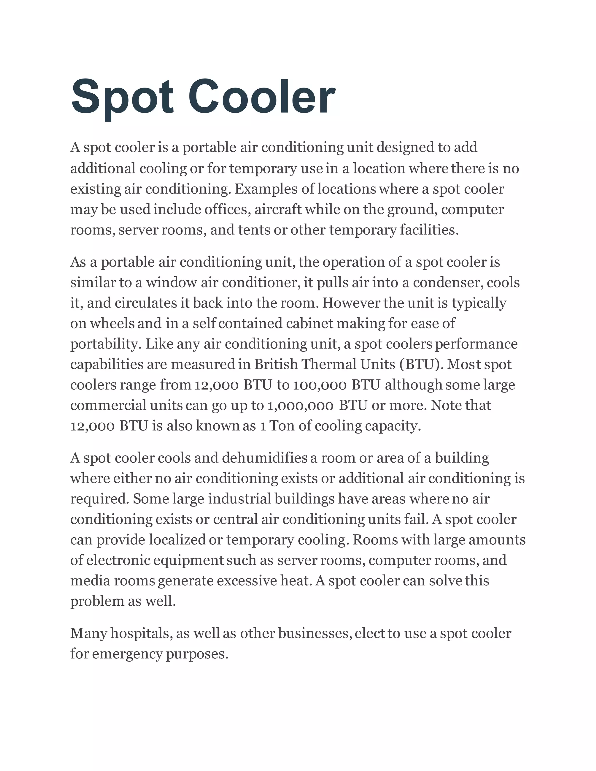 Spot cooler | DOCX
