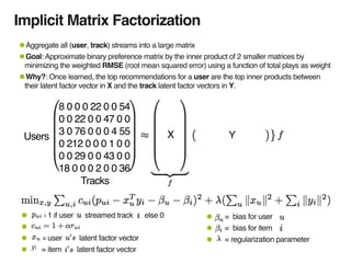 CF Models for Music Recommendations At Spotify | PPT