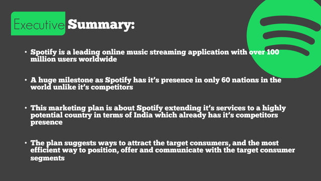 Spotify presentation | PDF