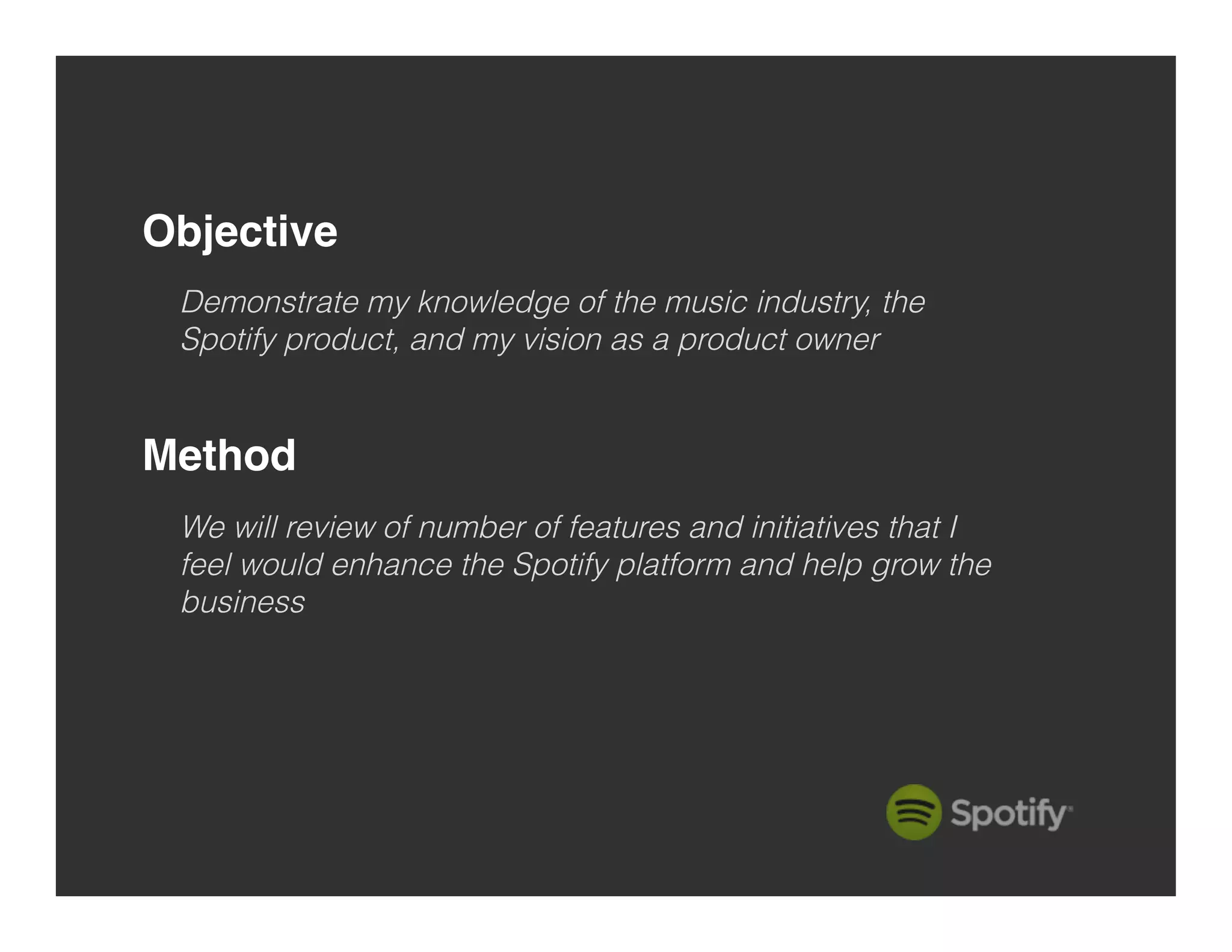 Product Owner presentation for Spotify | PDF
