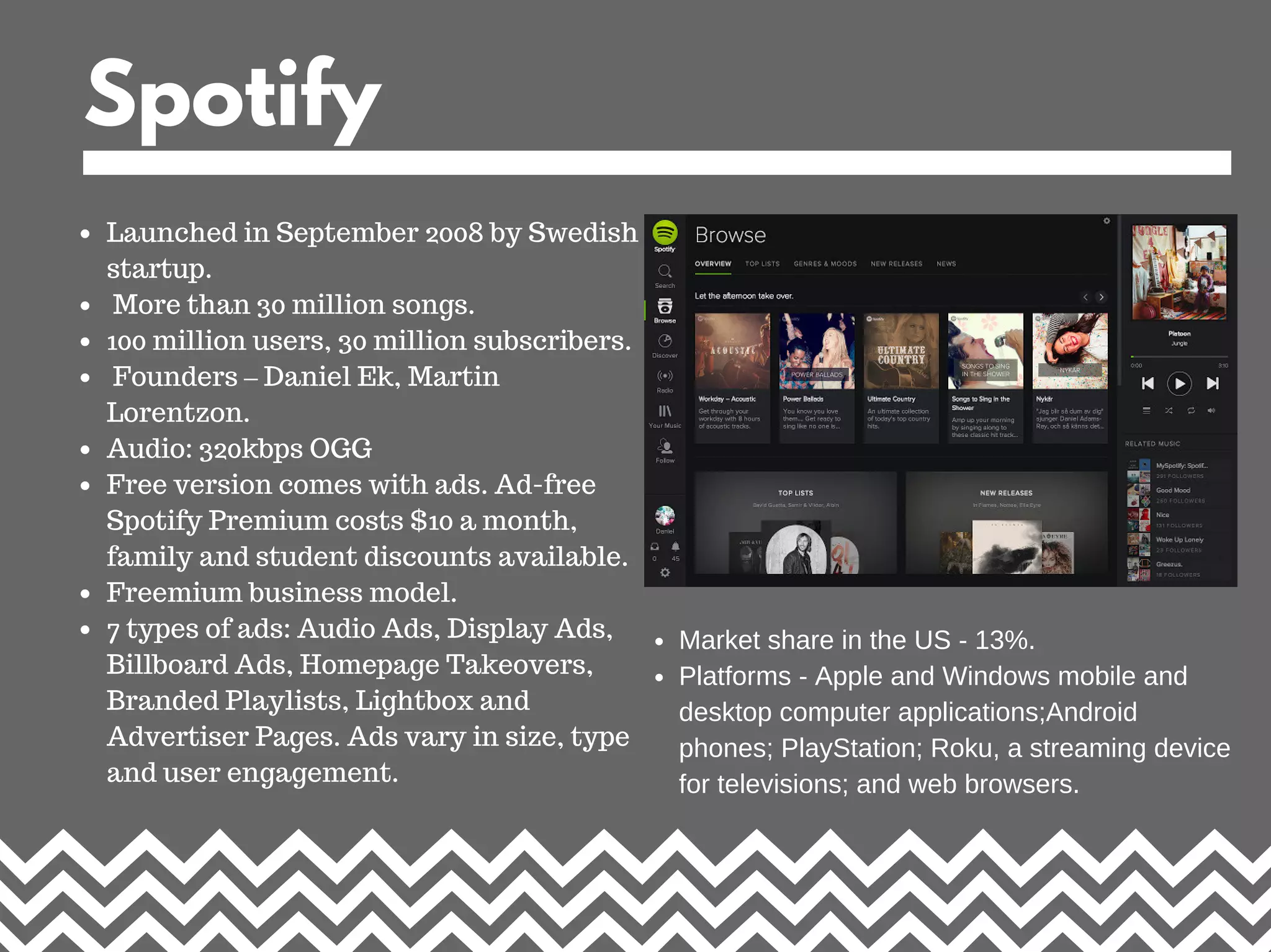 Spotify. Strategy to remain the leader in the music industry. | PPT