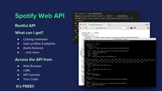 Audio Analysis with Spotify's Web API | PPT
