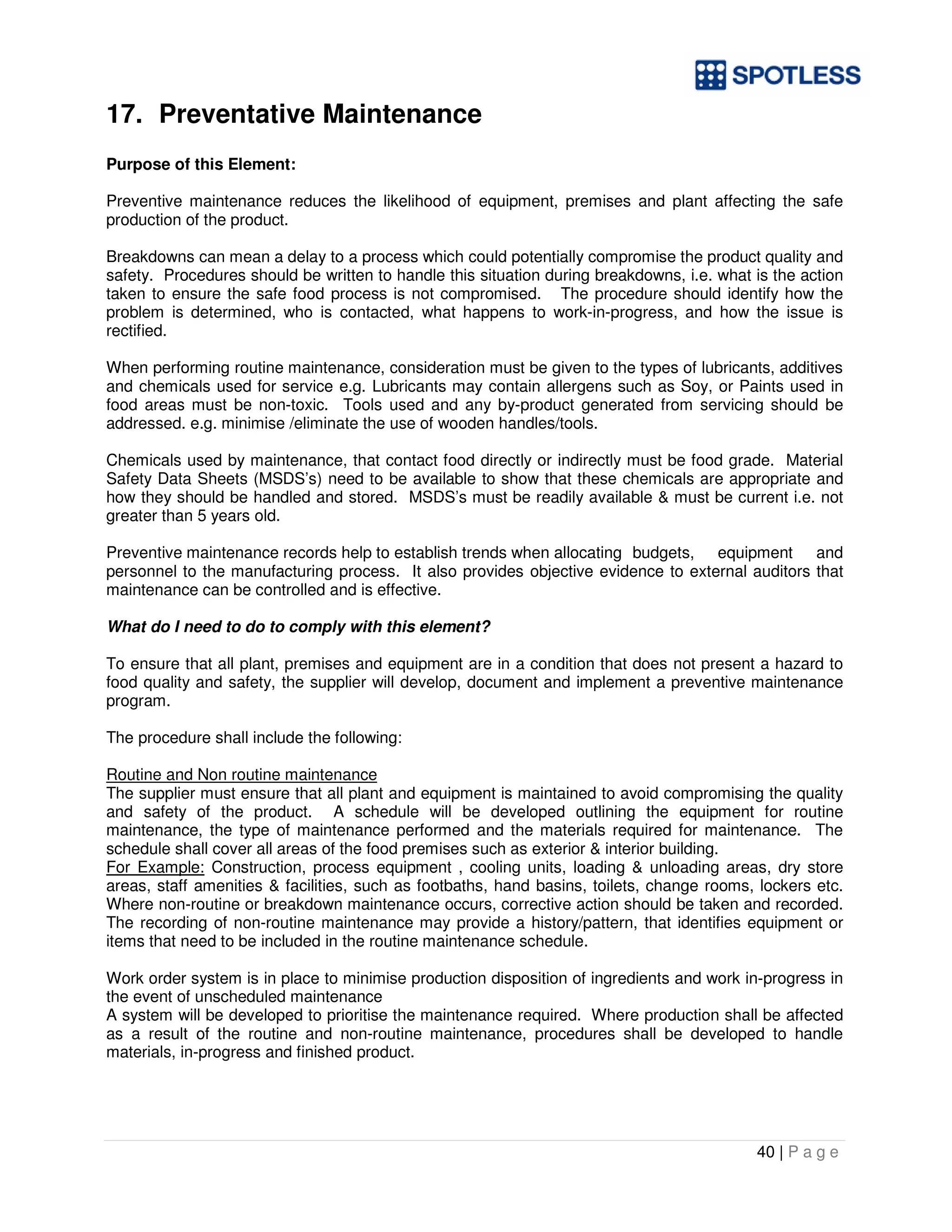 Spotless food-safety-standards-for-suppliers-issue-4 | PDF