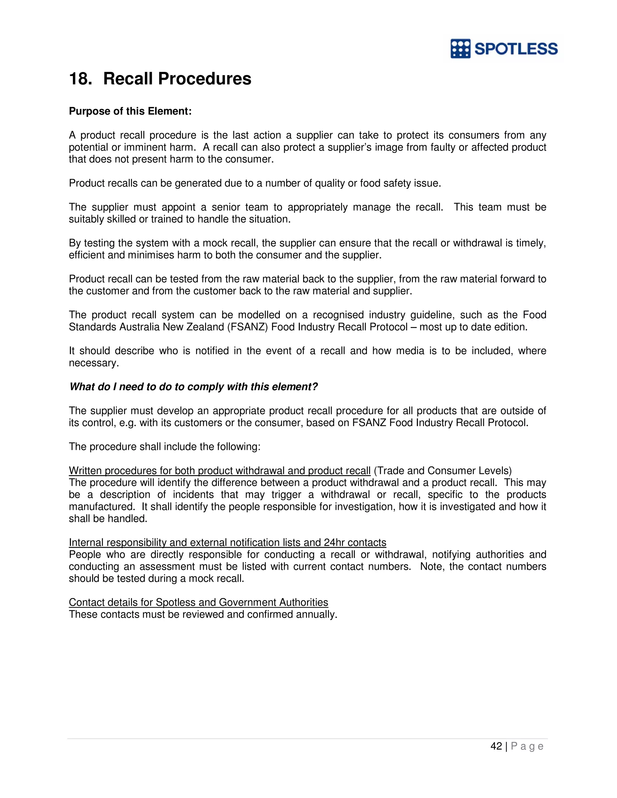 Spotless food-safety-standards-for-suppliers-issue-4 | PDF