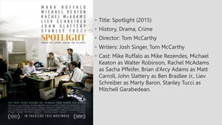 Movie review spotlight 2015 by Diky M.F. | PPT