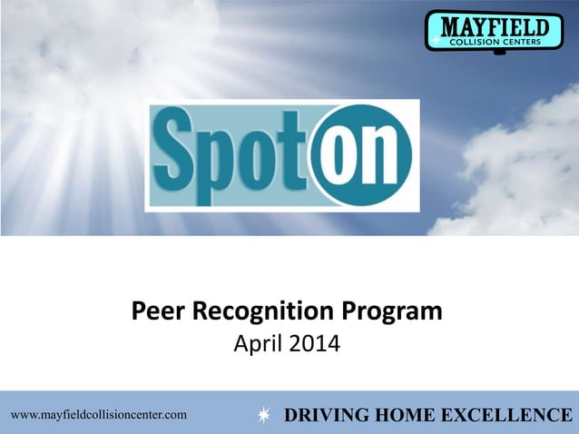 Spot On Peer Recognition Program | PPT