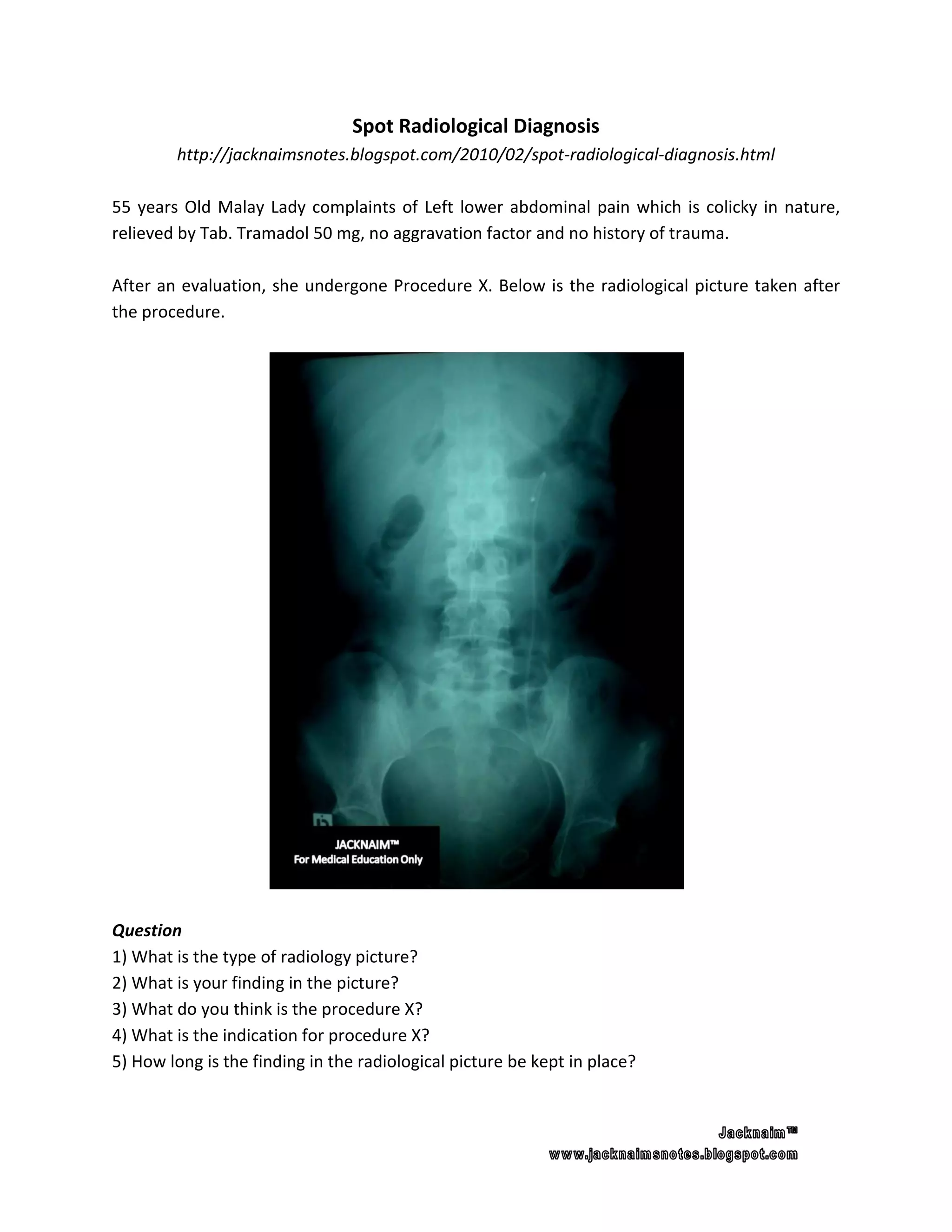 Spot Radiological Diagnosis | PDF