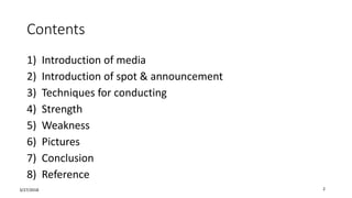 Spots and Announcement in Health Education | PPT