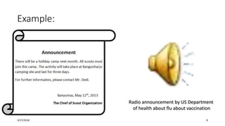 Spots and Announcement in Health Education | PPT