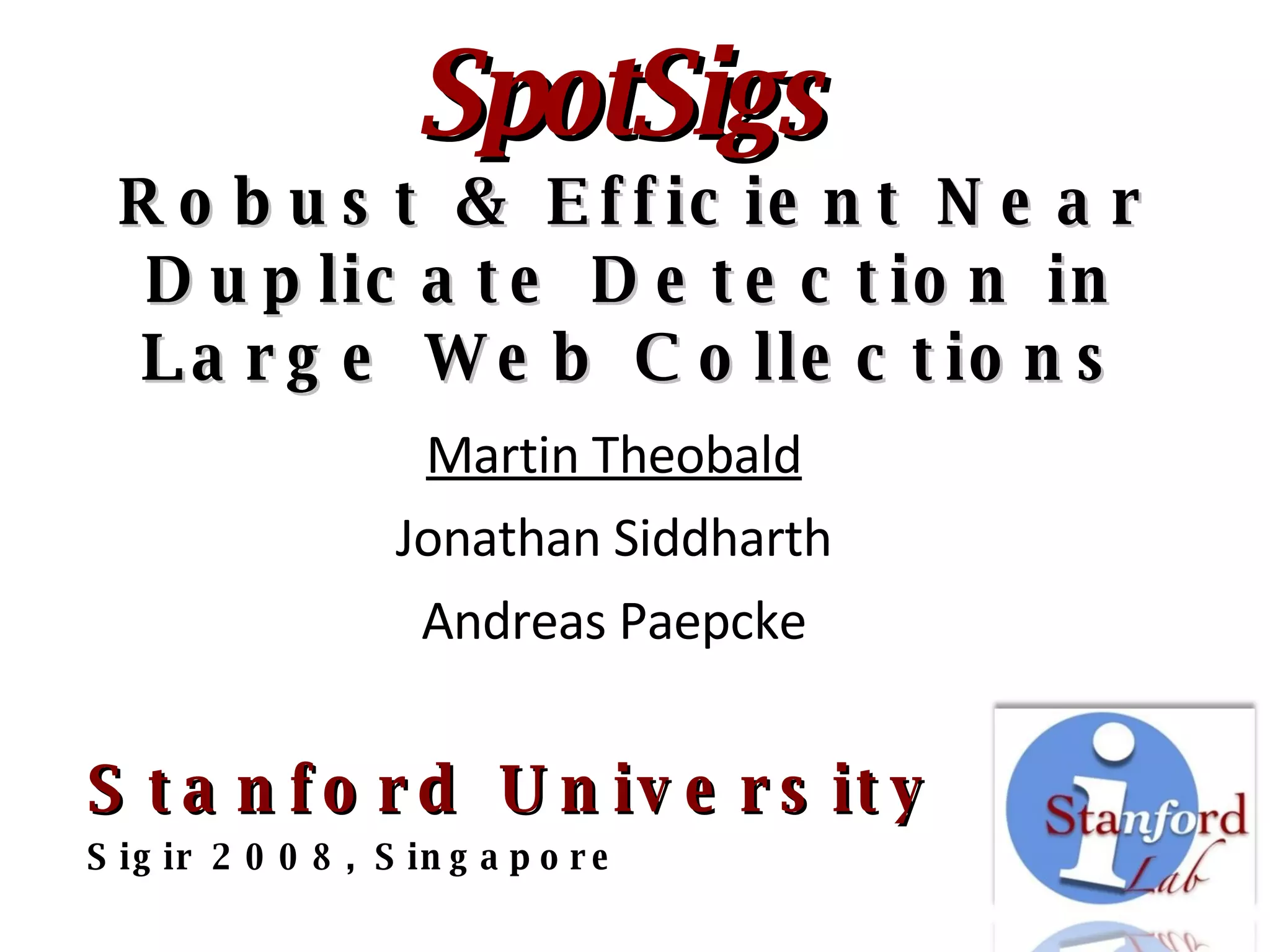 Spot Sigs | PPT