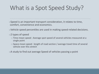 Spot speed study, transport planning | PDF