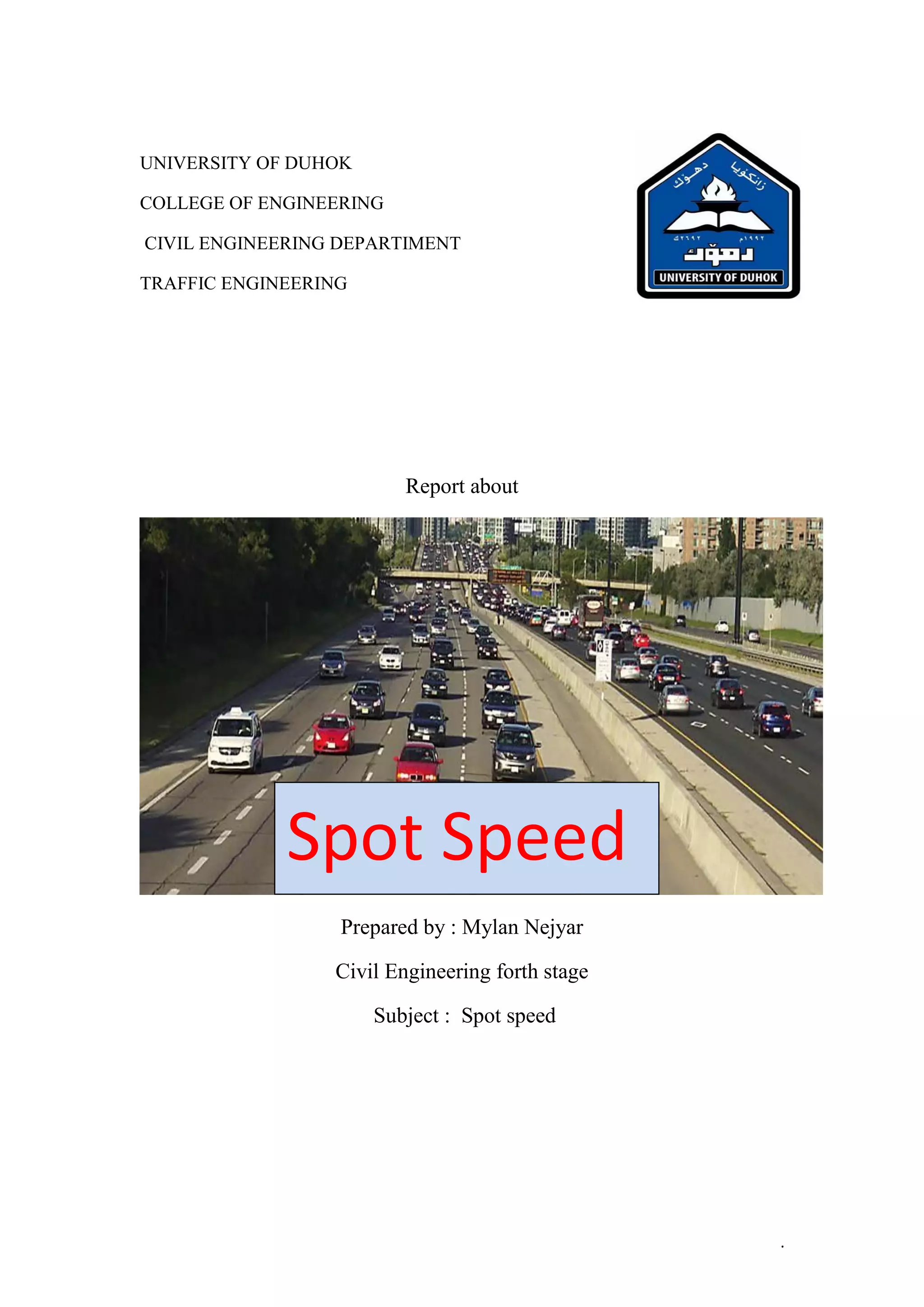 Spot speed studies.ppt .mylan nejyar | PDF