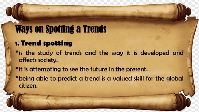 Trends subject, spotting a trends for grade 12 | PPTX
