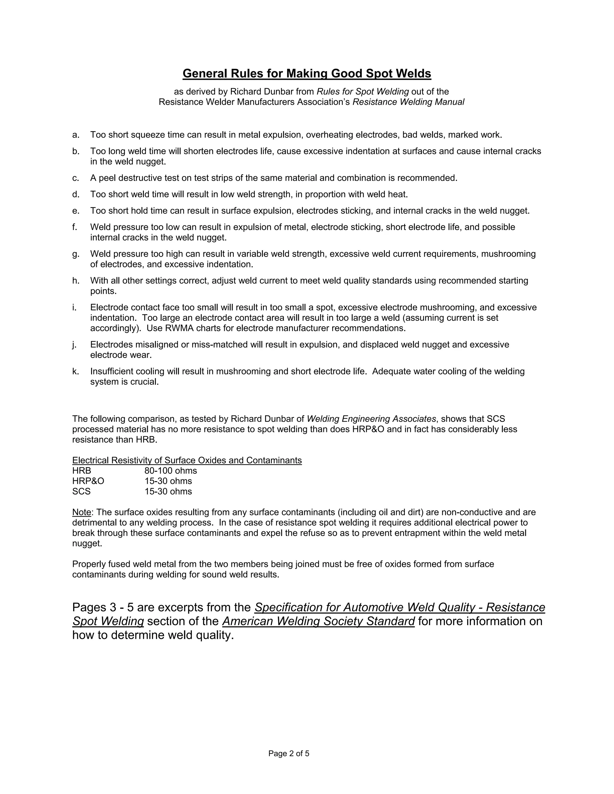 Spot welding guidelines | PDF