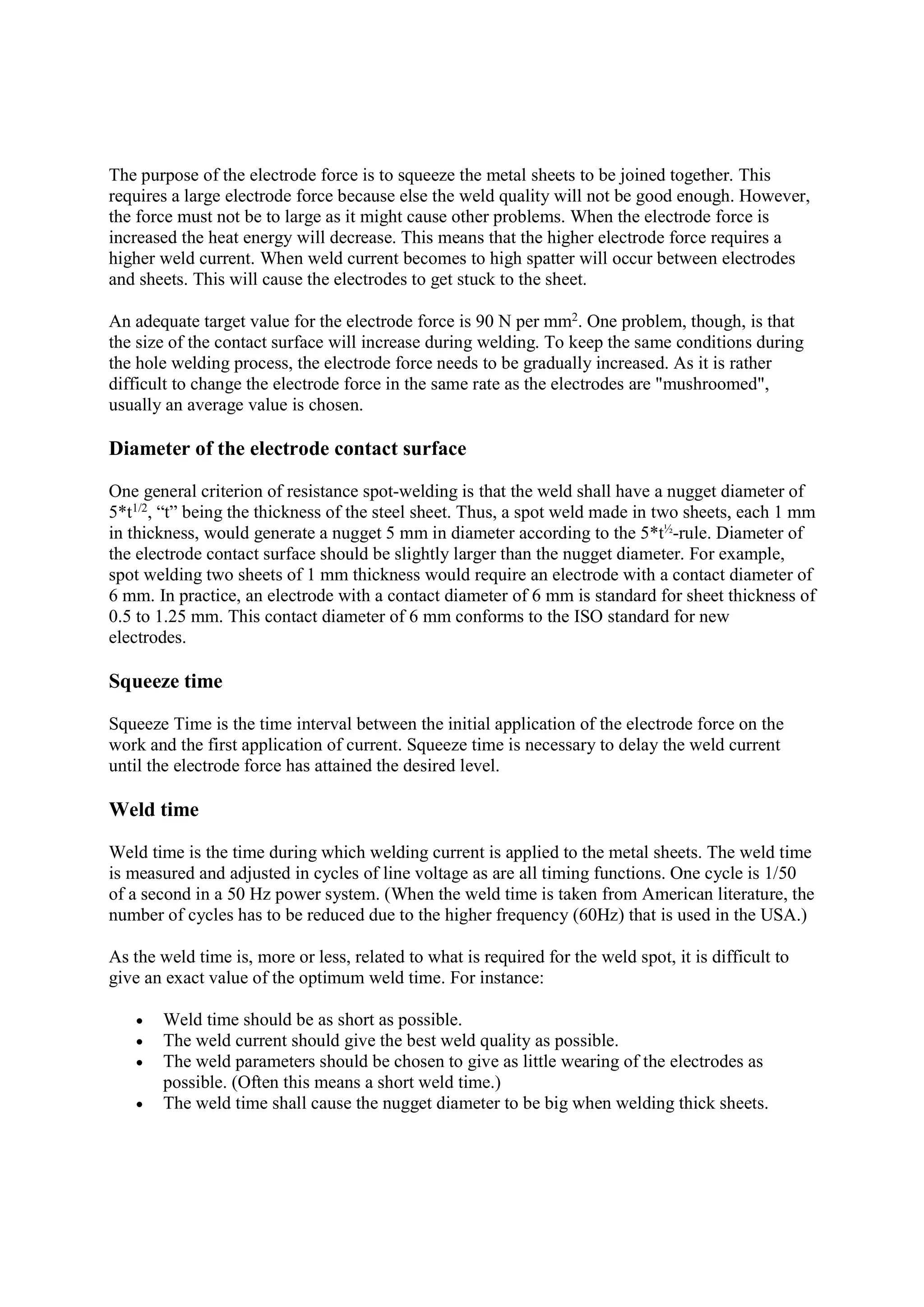 Spot welding parameter | PDF