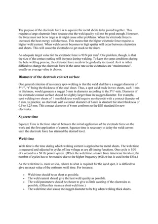 Spot welding parameter | PDF