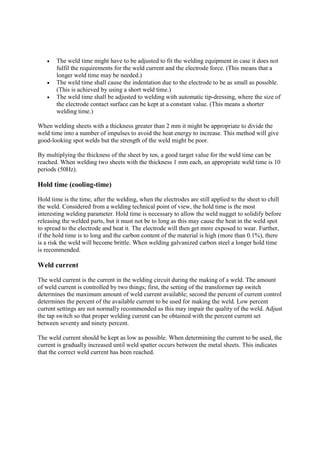 Spot welding parameter | PDF