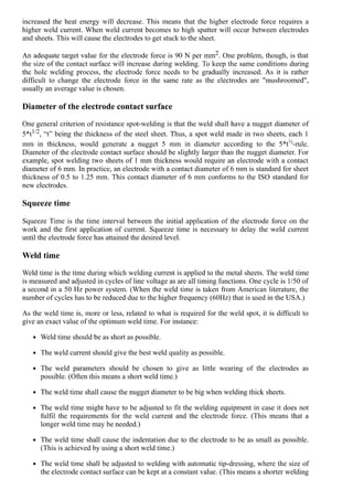 Spot welding parameters | PDF