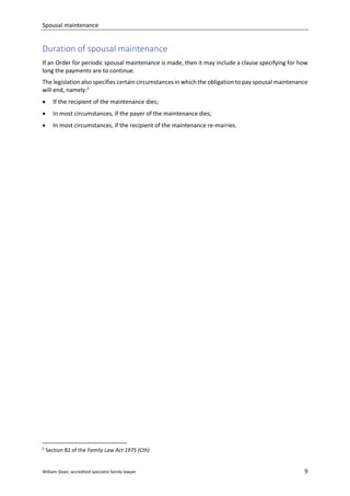 Spousal maintenance | PDF