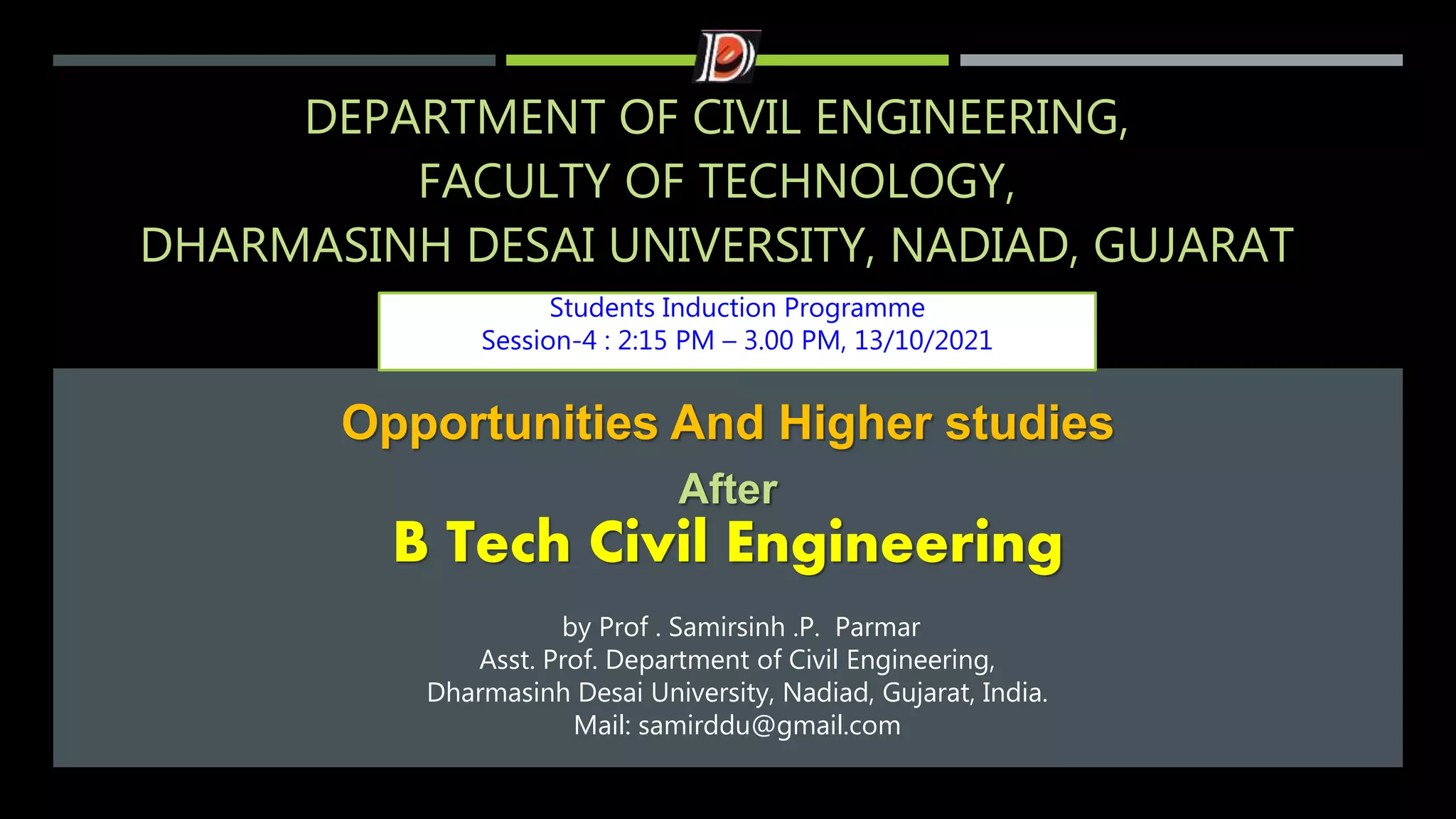 Opportunities and Higher studies after B.Tech Civil Engineering.pptx