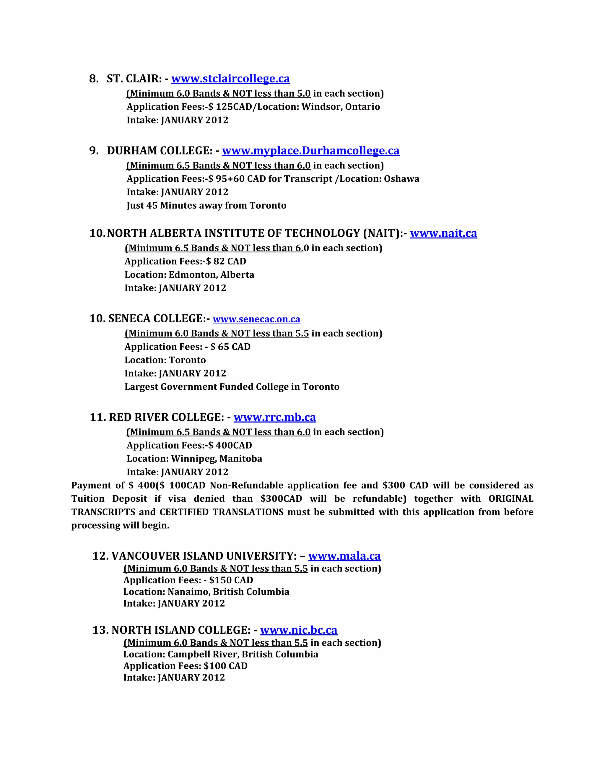 SPP college list canada | PDF