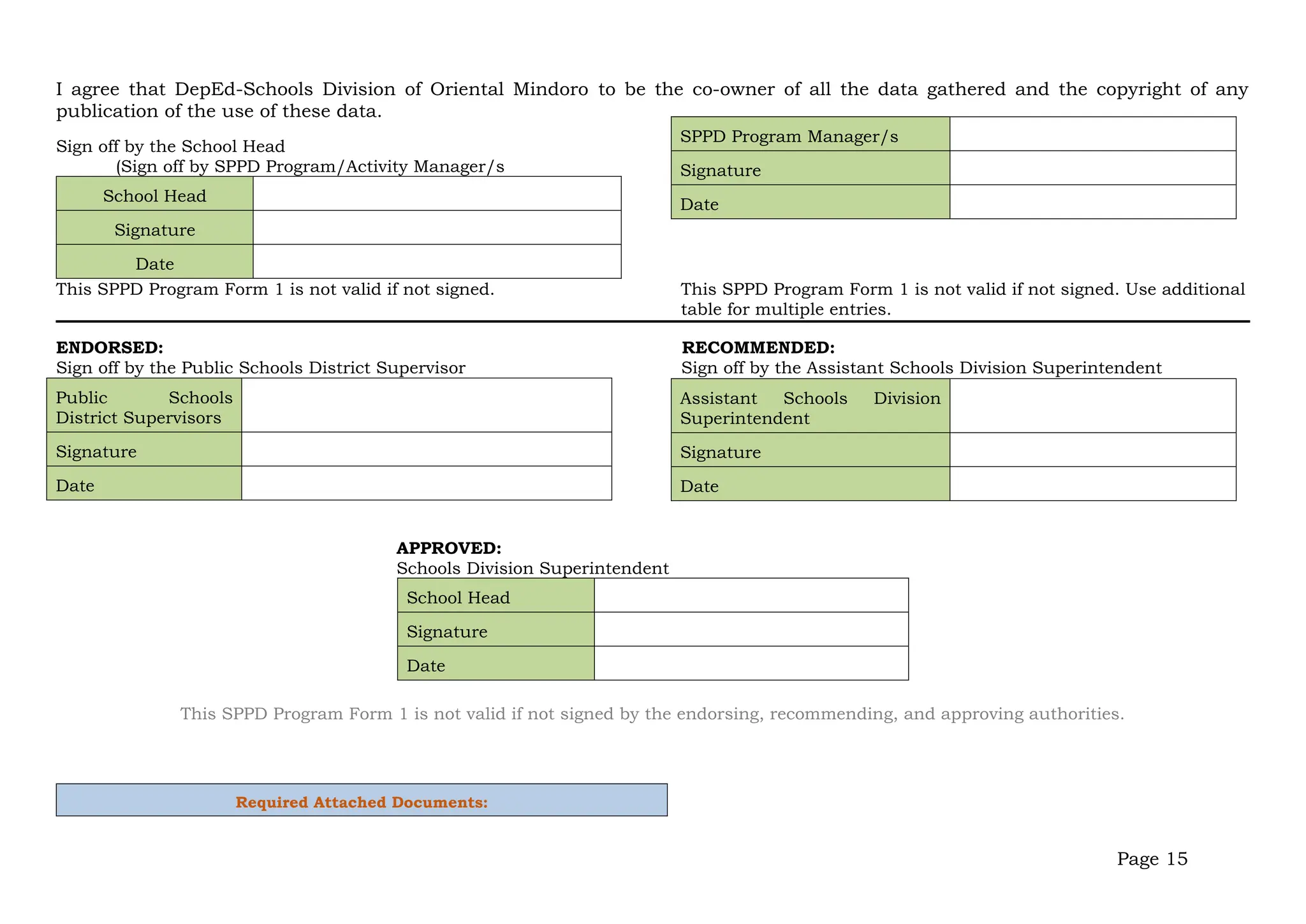 template form 1 School plan for Professional development (SPPD) Program ...