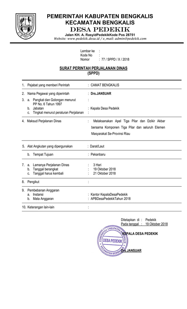 Contoh SPPD | PDF