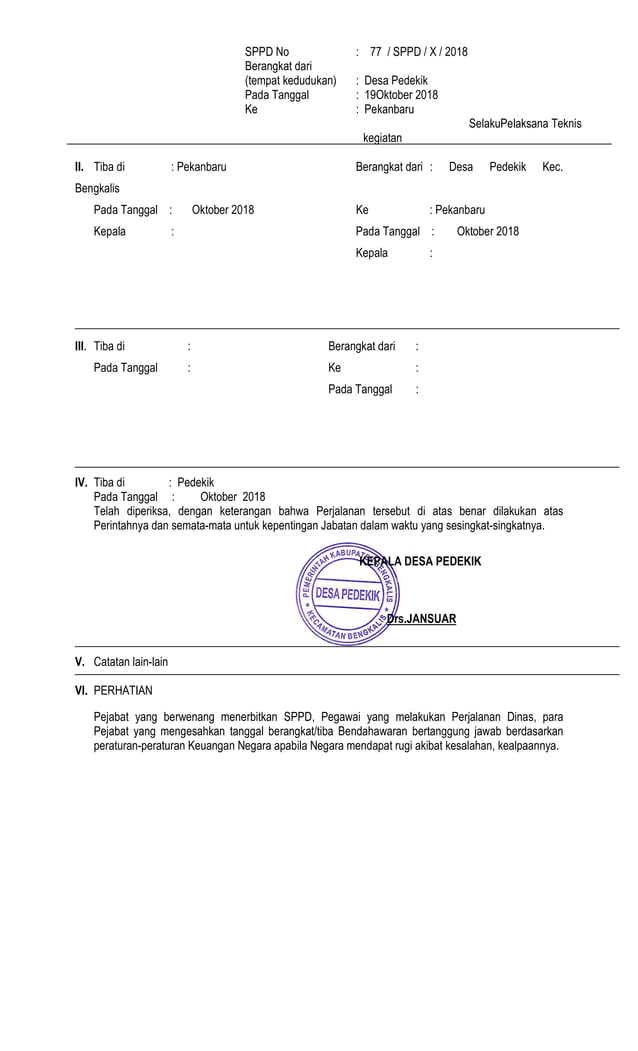 Contoh SPPD | PDF