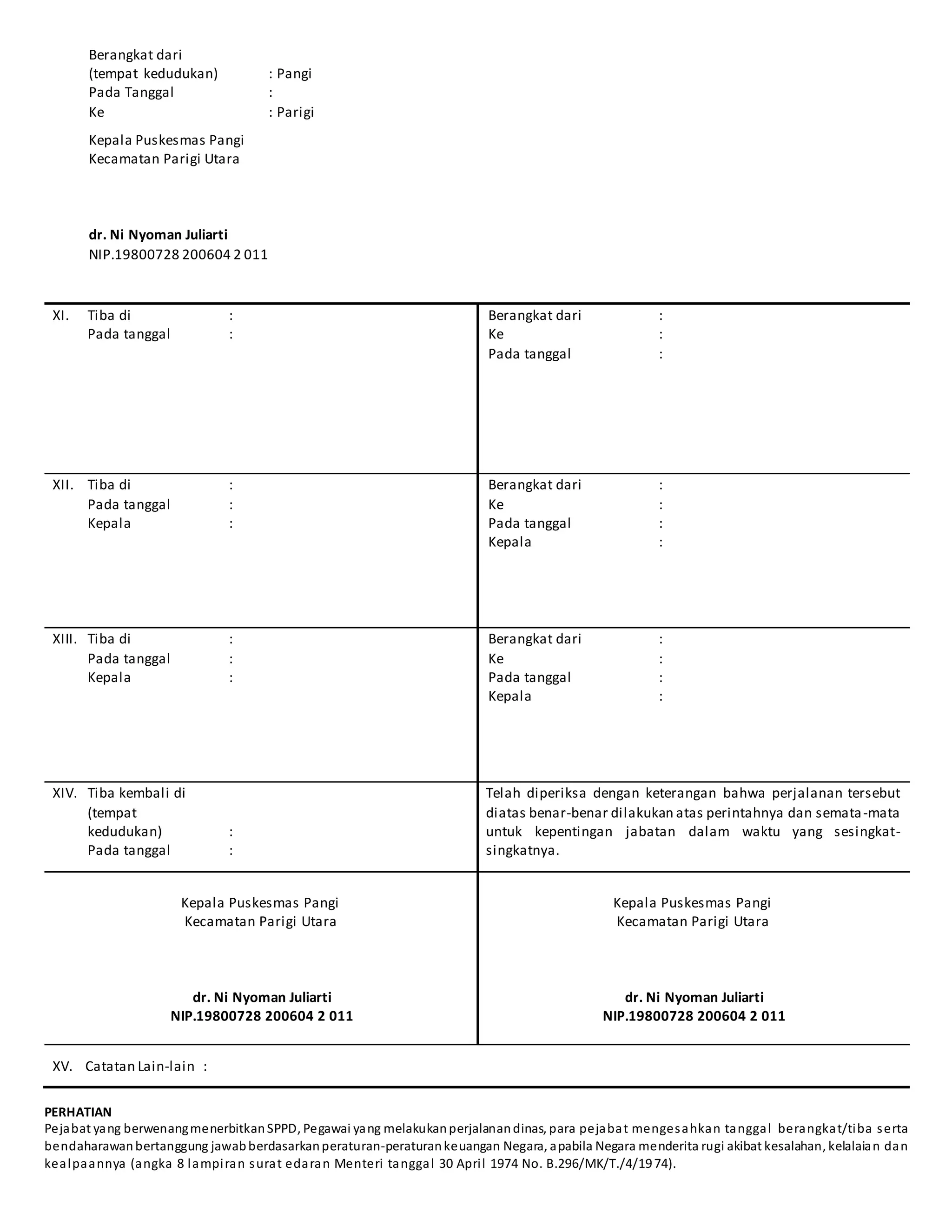 Sppd puskesmas belakang | DOCX