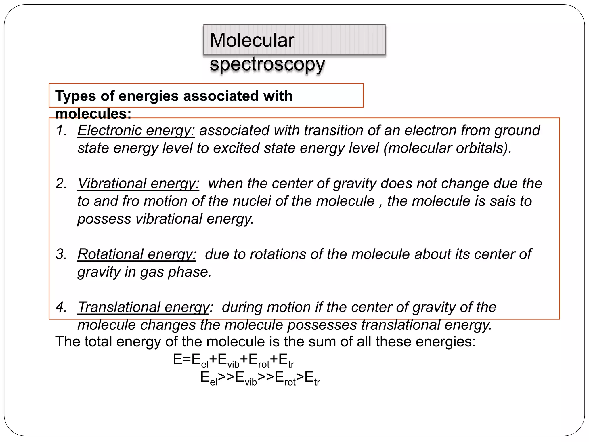Introduction to molecular spectroscopy | PPTX