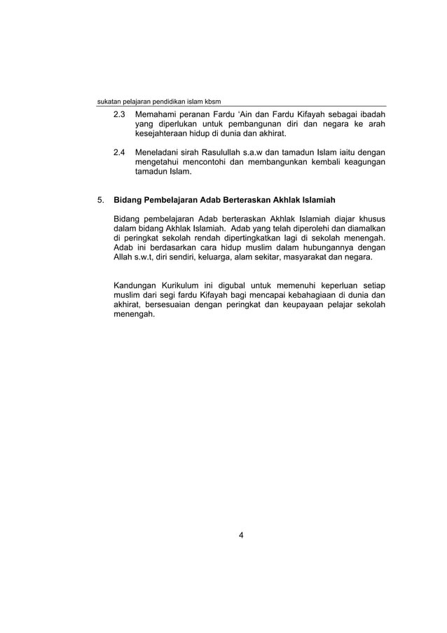 Sp pendidikan islam kbsm | PDF