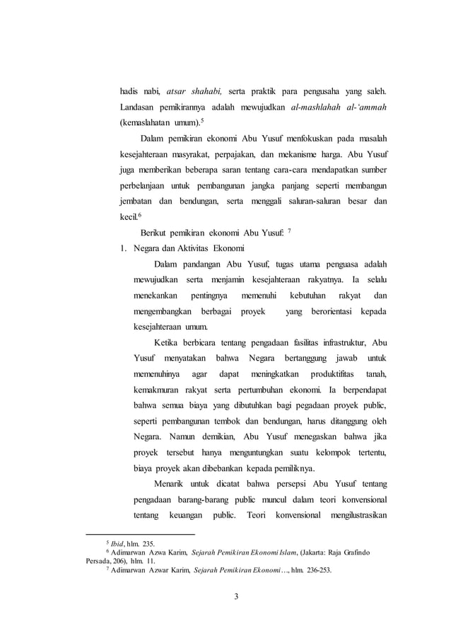 pemikiran ekonomi abu yusuf | DOCX