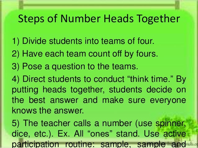 Model Pembelajaran Numbered Head Together Pdf - Seputar Model
