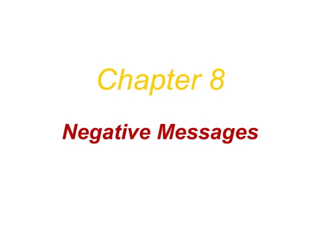 How To Write Negative Messages Ppt