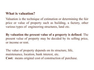 Sppu be civil sem 8 qsct unit no. 04 valuation | PPT