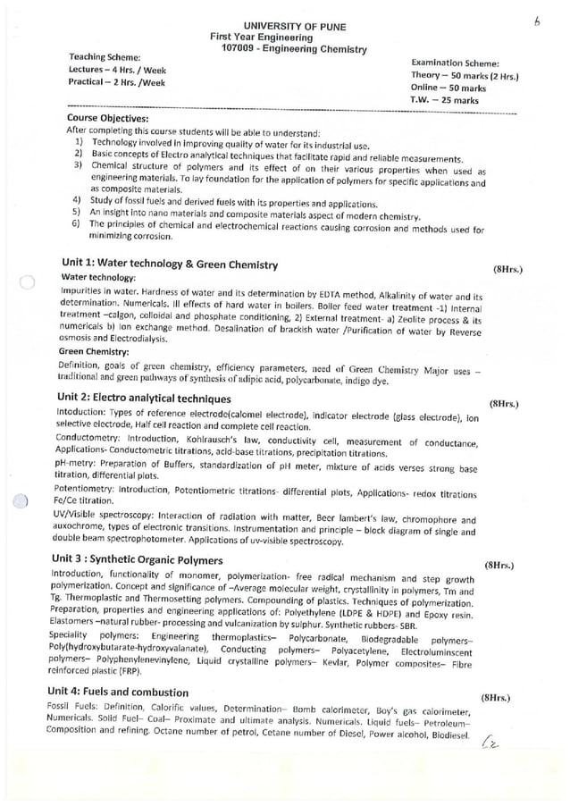 Sppu fe 2015 pattern syllabus | PDF | Physics | Science