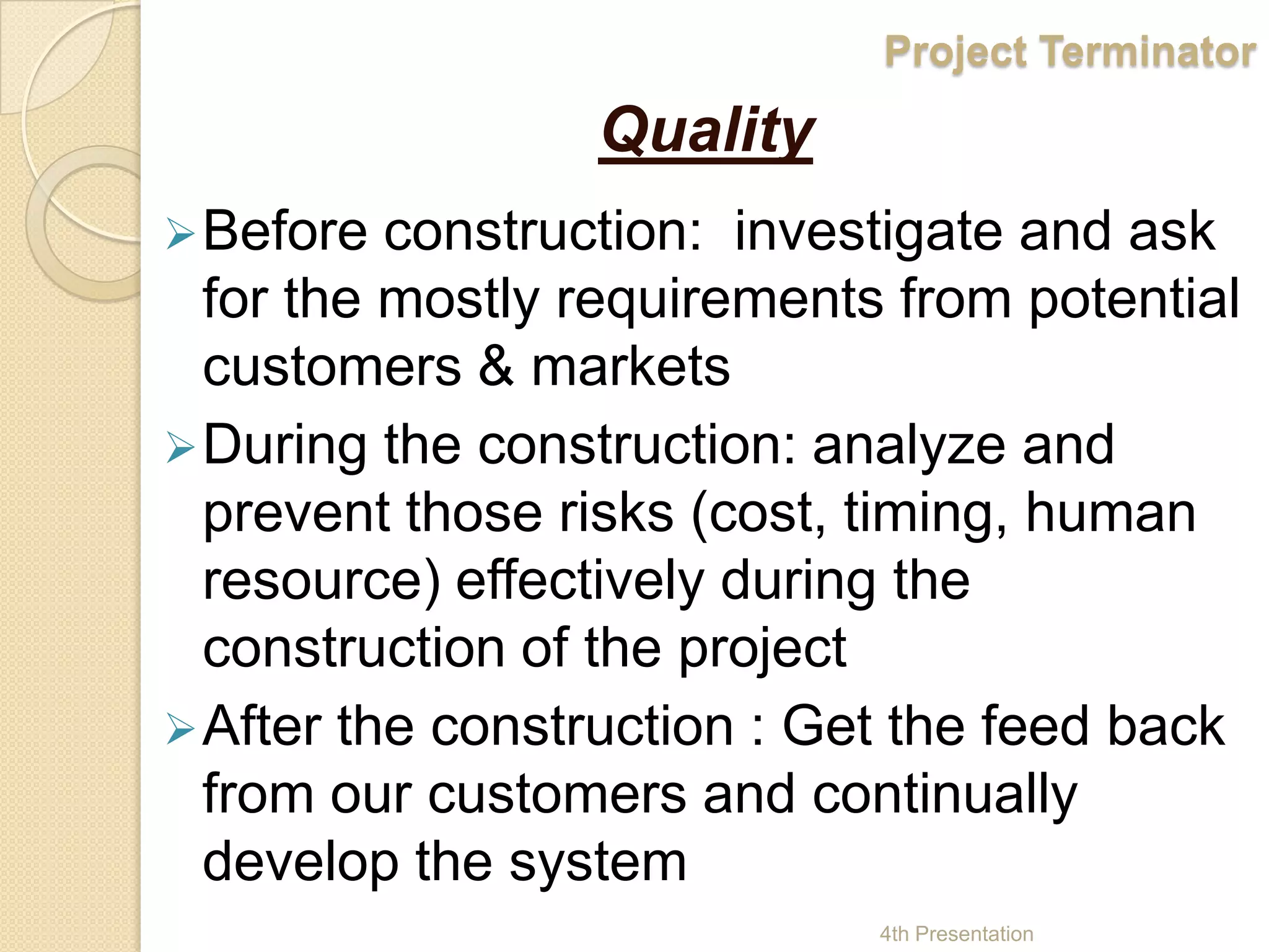 Spqm week 10 presentation project terminator | PPT