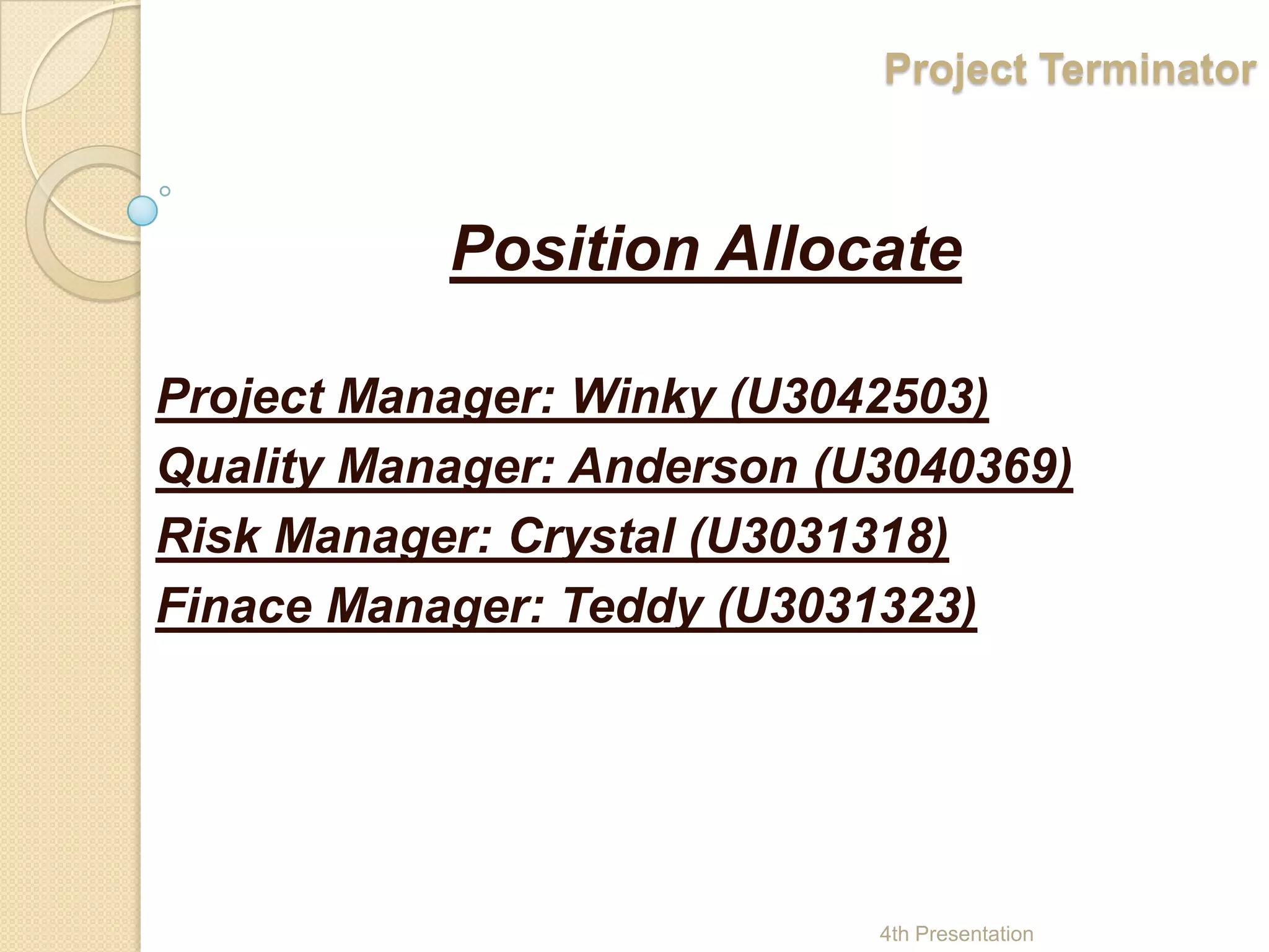 Spqm week 10 presentation project terminator | PPT